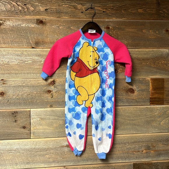 Vintage | Pajamas | Vintage 9s Winnie The Pooh Footless Zip Sleeper ...